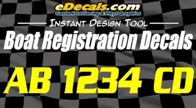 Custom9017 - PAIR Boat Registration Decals, Stickers, Lettering | eDecals
