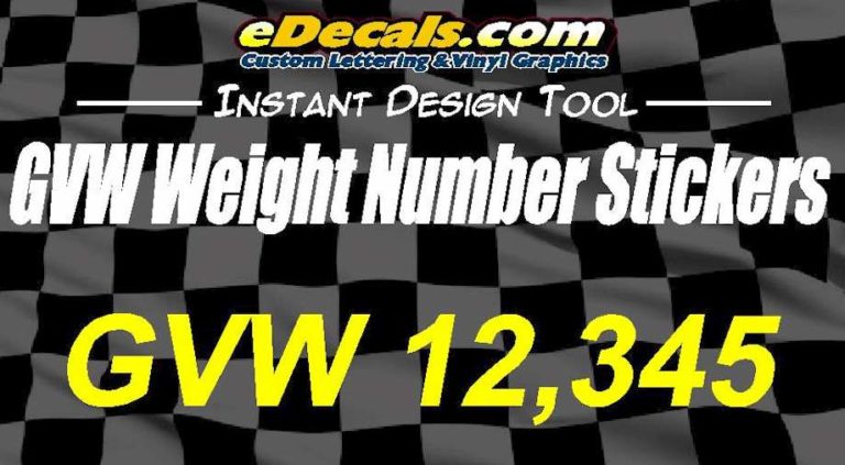 Custom9022 - GVW Weight Number Sticker Decal | eDecals.com